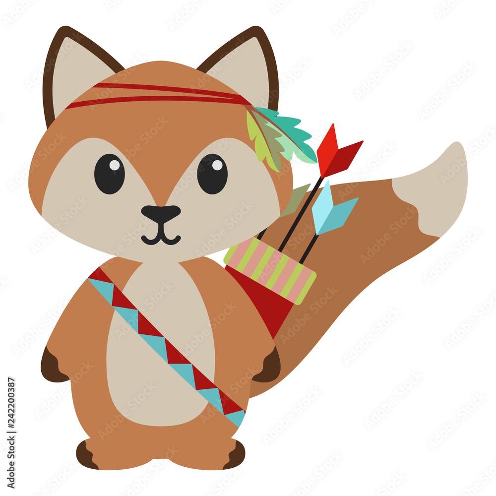 Tribal Woodland Fox Illustration - Fox in tribal inspired designs with ...