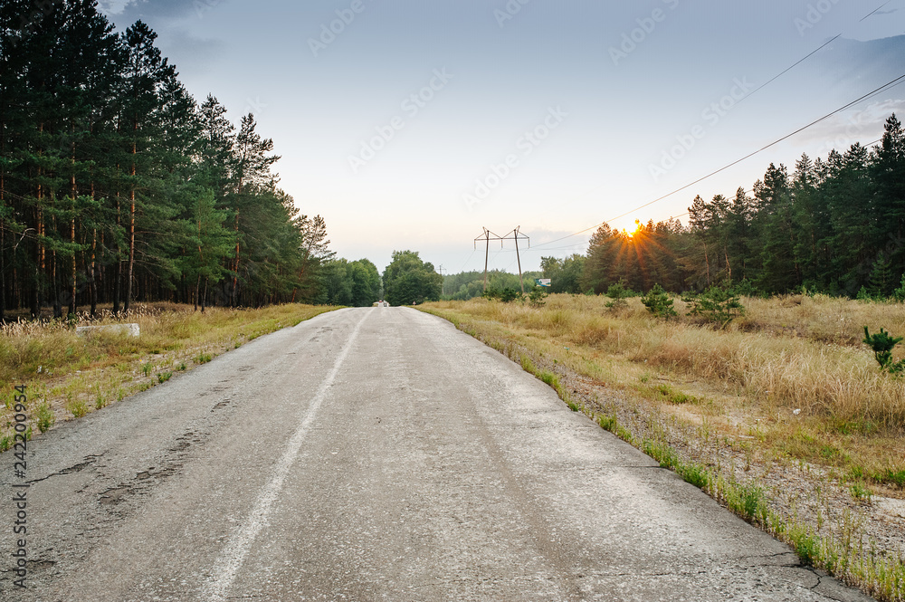 The road in nature and ecological landscape. Ecology and environmental ...
