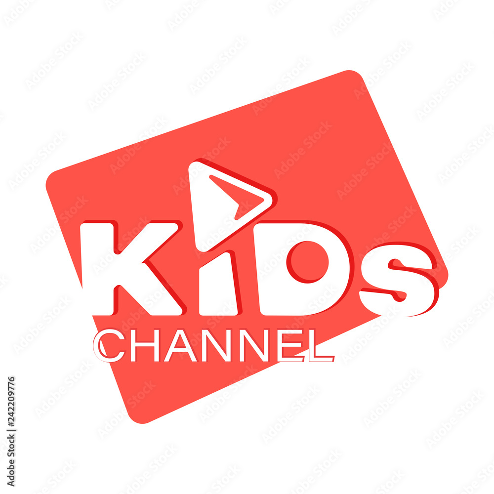 KIDs channel. Logo design for the children's channel. Flat design style ...