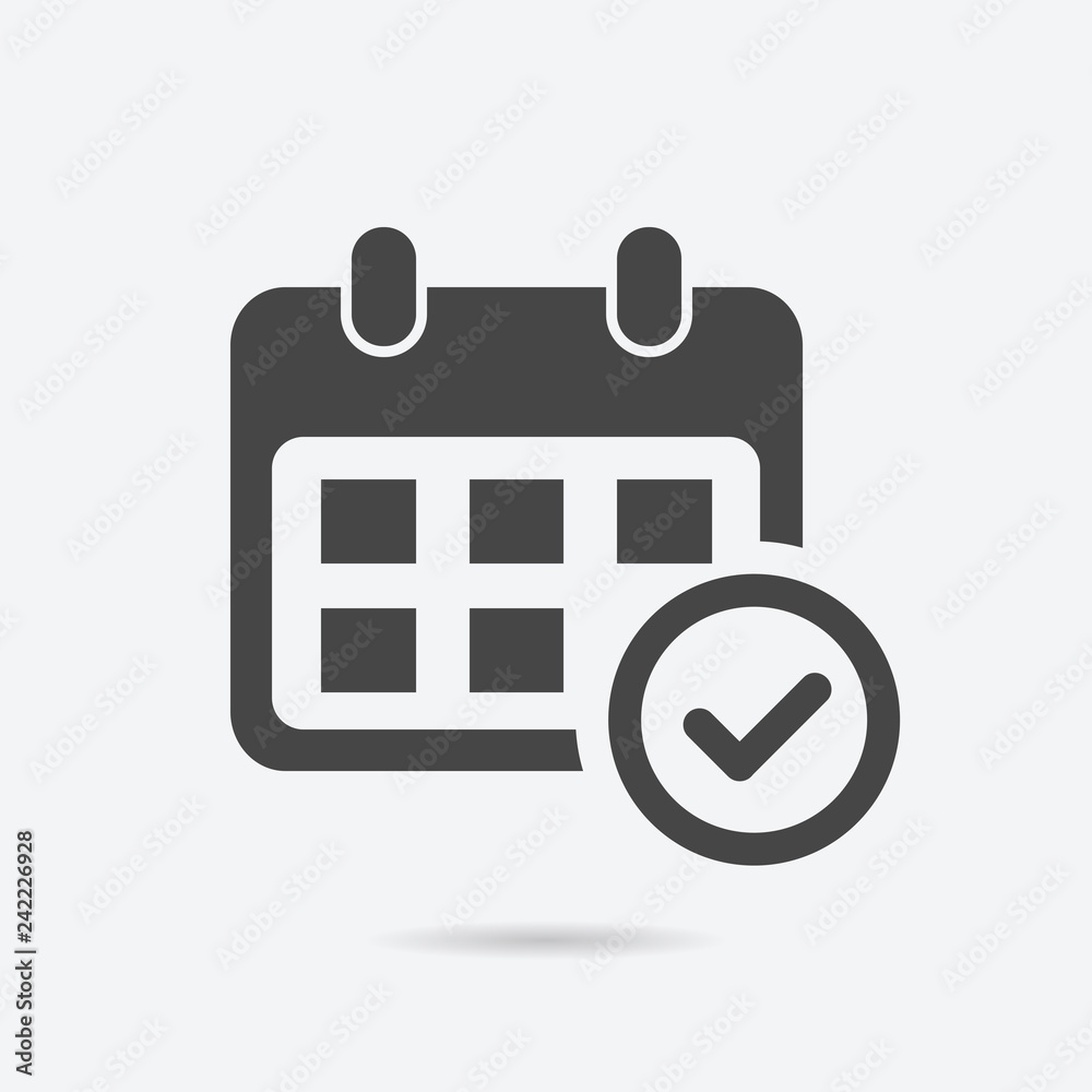Vecteur Stock Event schedule icon flat style isolated on background ...