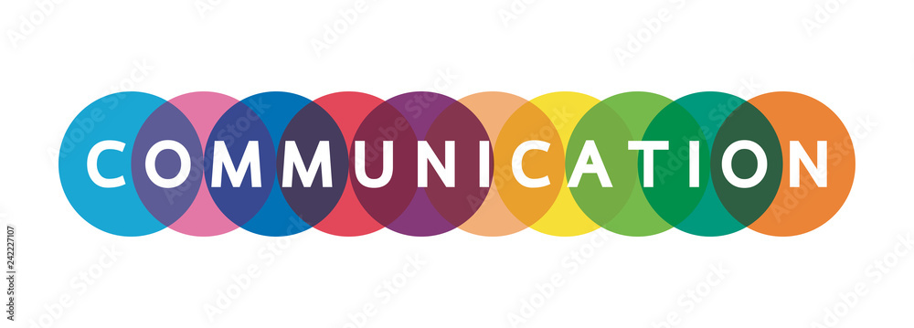 Vector illustration of a communication concept. The word communication ...