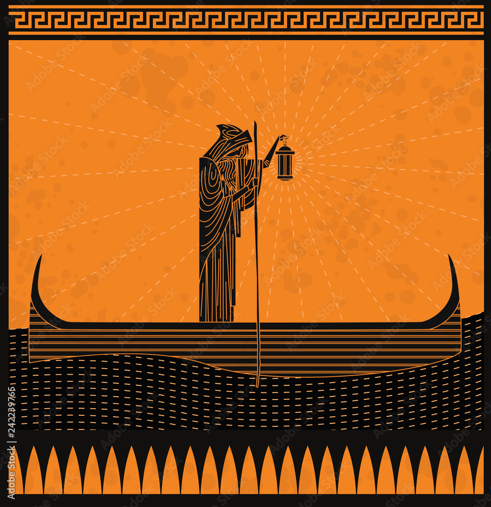 charon in the boat greek mythology Stock Vector | Adobe Stock