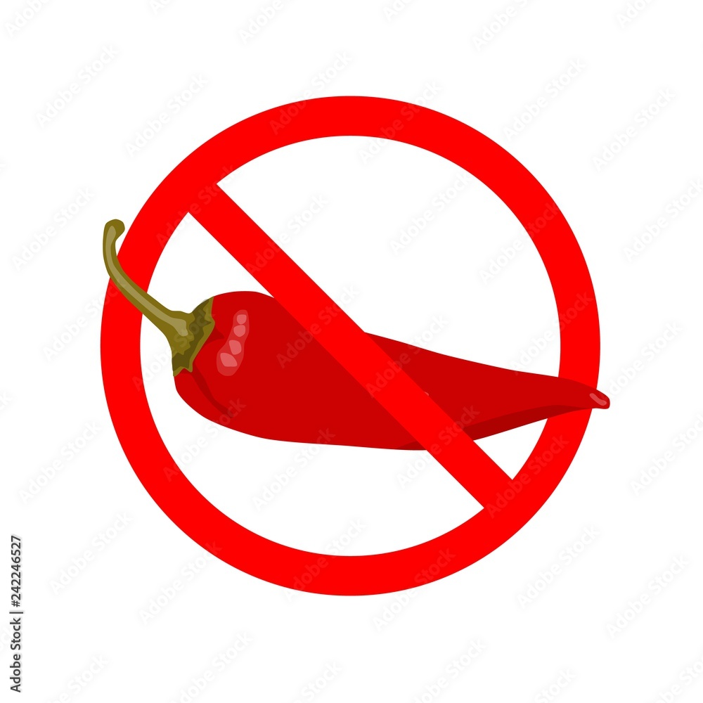 no hot red chili pepper. ban sign. Stock Vector | Adobe Stock