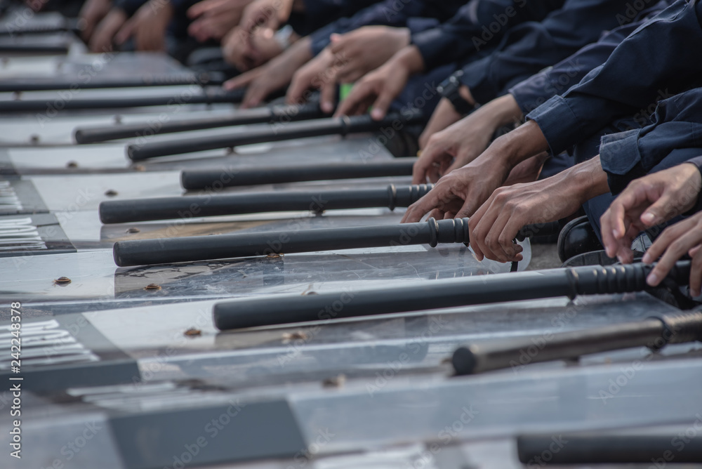 Annual training review, riot police, crowd contro Stock Photo | Adobe Stock