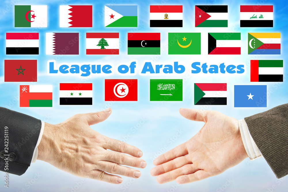 LAS, League of Arab States. Union of countries of Arabian region Stock ...