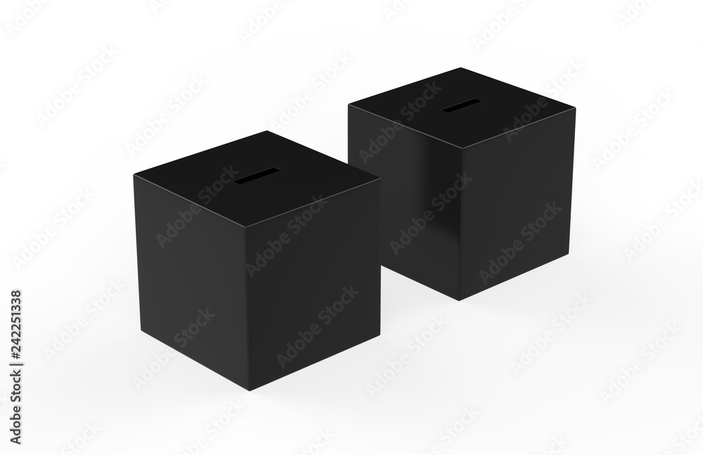 Collection box on isolated white background for charity, donation box ...