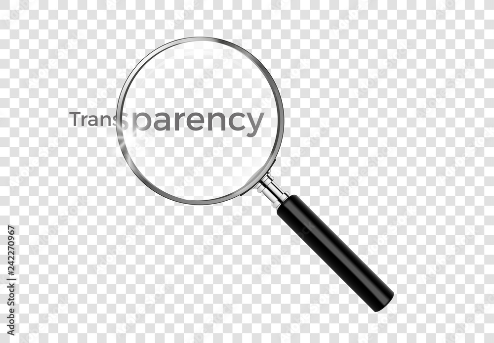 realistic magnifying glass vector with transparency background Stock ...
