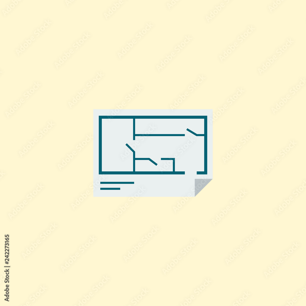 Floor plan icon flat element. Vector illustration of floor plan icon ...