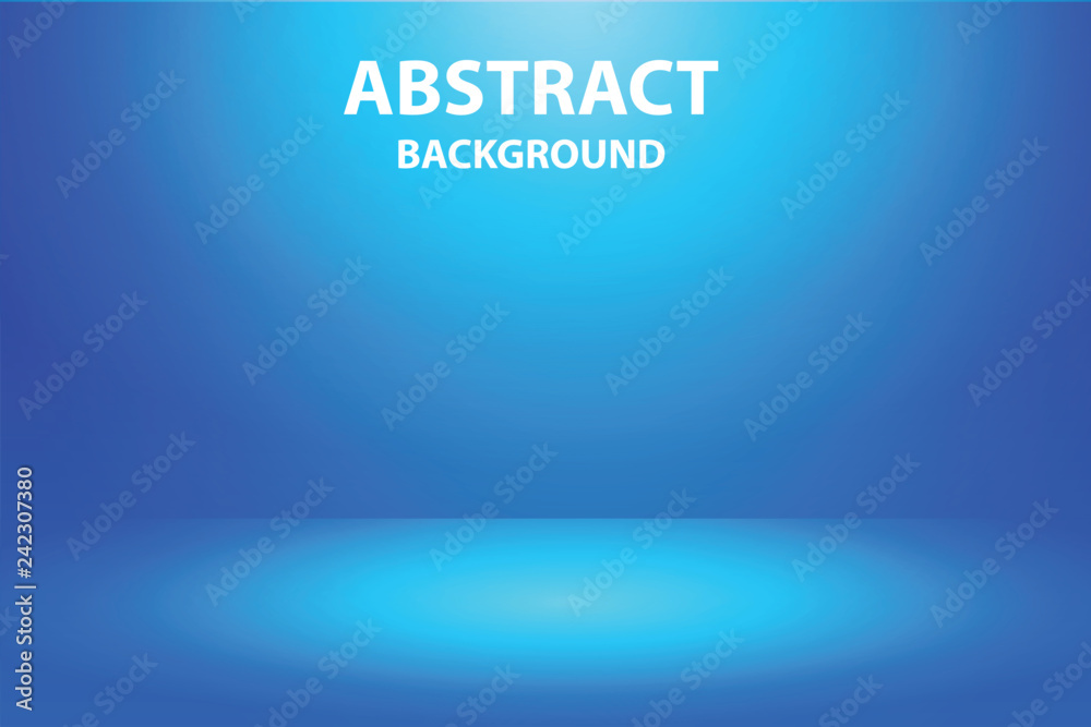 blue horizontal studio gradient wall room, Modern interior background ...