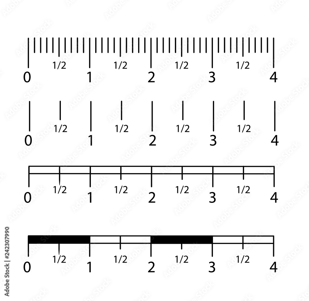 Inch and metric rulers set. Centimeters and inches measuring scale cm ...