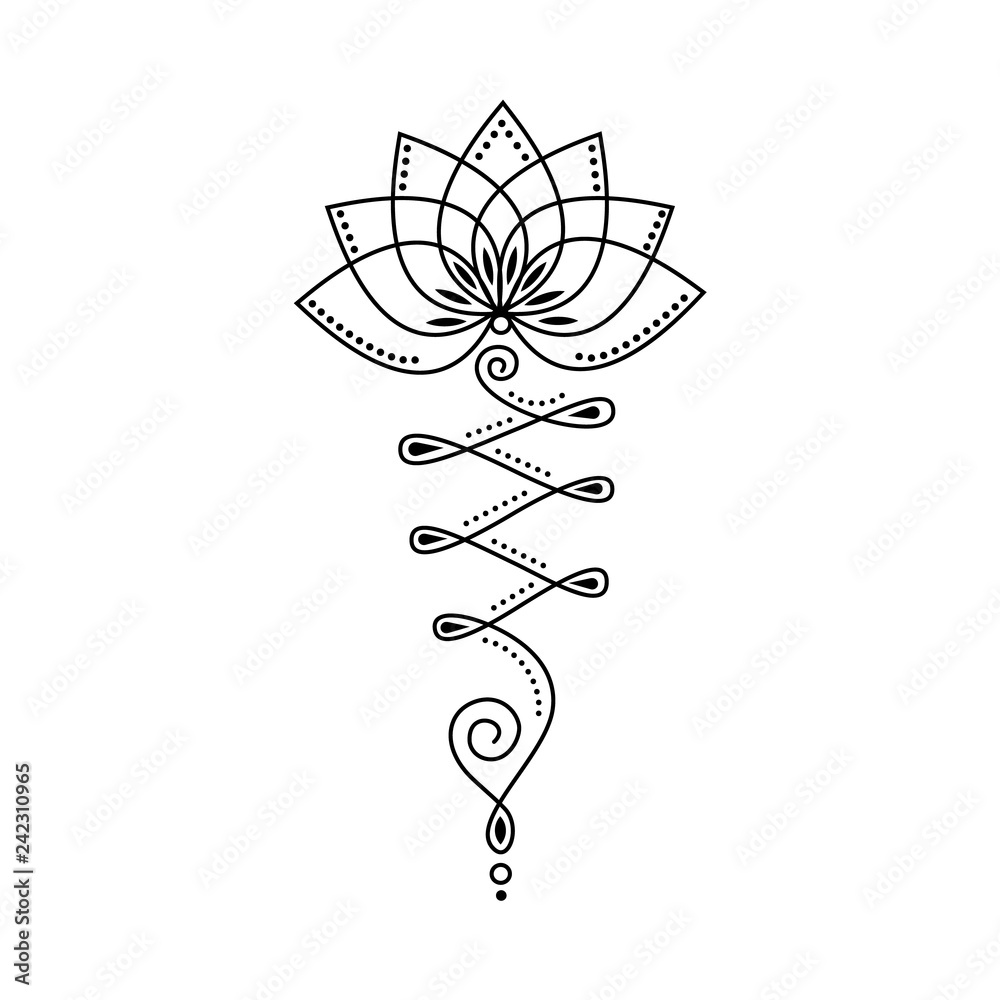 Unalome Lotus Flower Vector Stock Vector | Adobe Stock