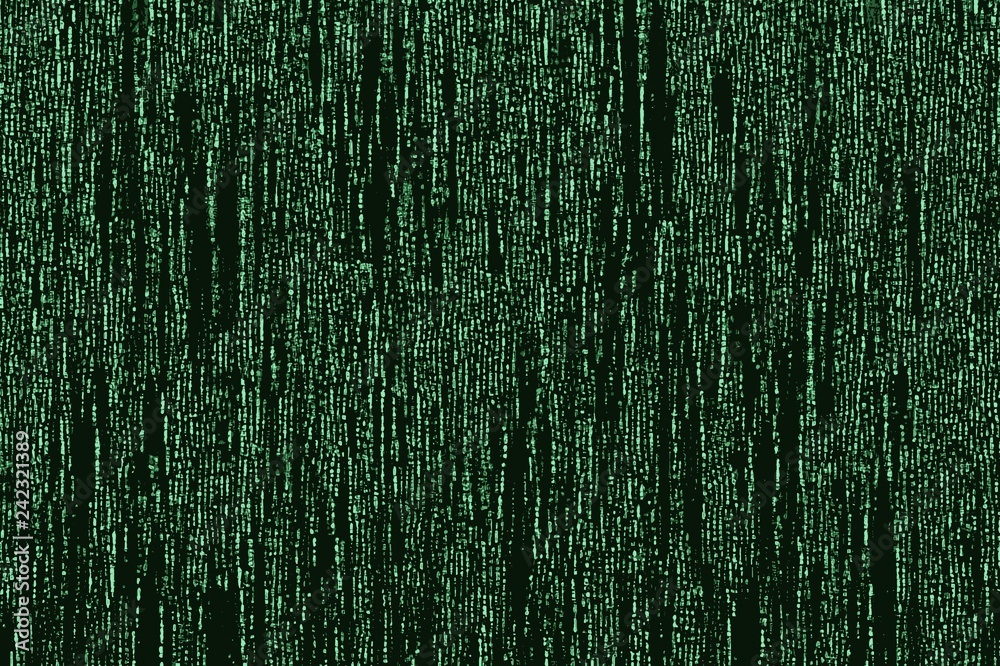Matrix-like image of code running on a computer terminal Stock ...