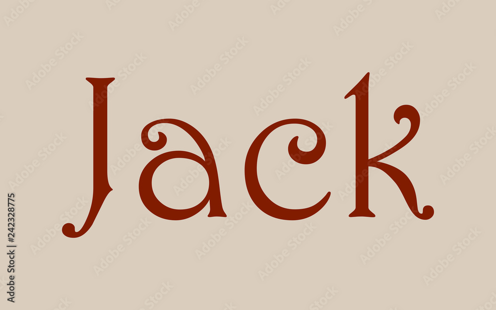 Jack male name. Vintage hystorical typeface art design. Lineage concept ...