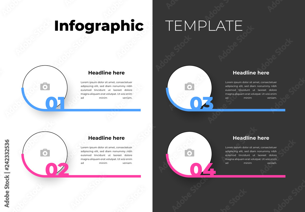 Infographic Template Layout with Contrasting Backgrounds Stock Template ...