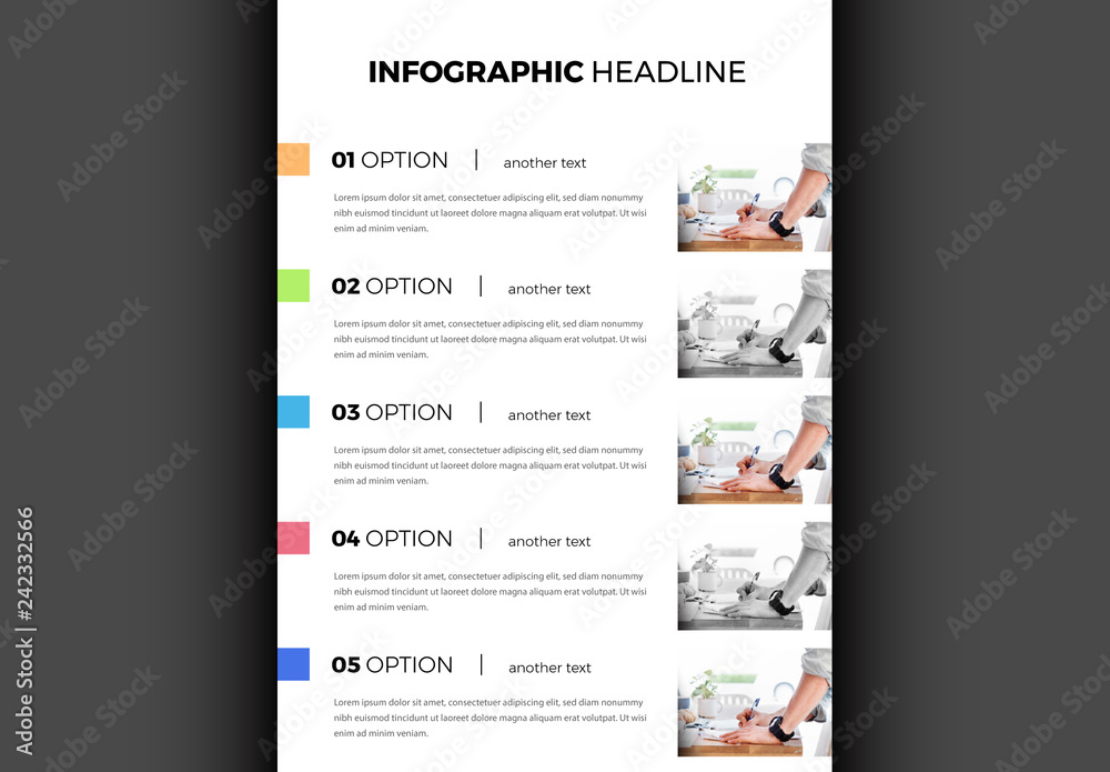 Infographic Paper with Placeholder Photos Layout Stock Template | Adobe ...