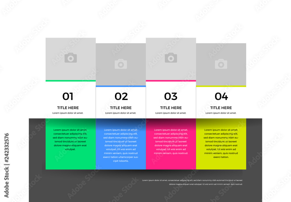 Infographic Presentation Layout with Photo Placeholders Stock Template ...