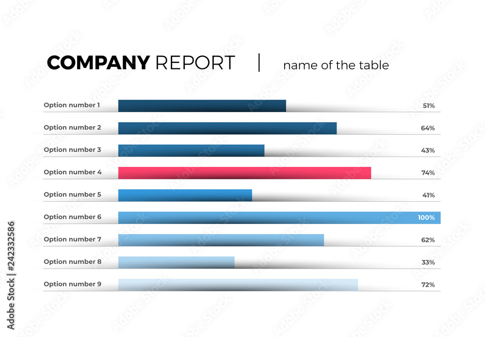 Company Report Infographic with Progress Bars Layout Stock Template ...