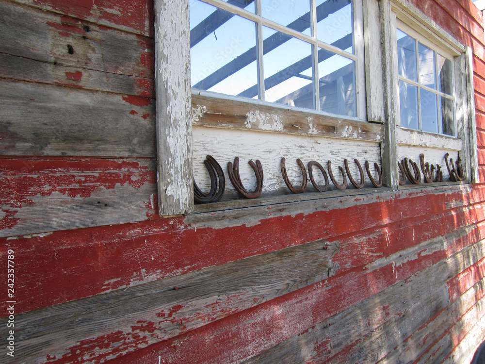 Old Rustic Vintage Western Wild West Farm House Windows with Rusty ...