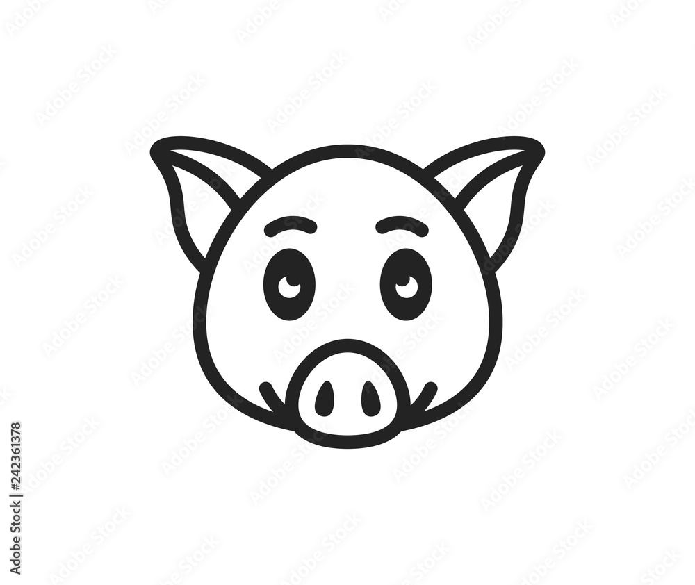 Pig face icon. Cute pig logo. Stock Vector | Adobe Stock
