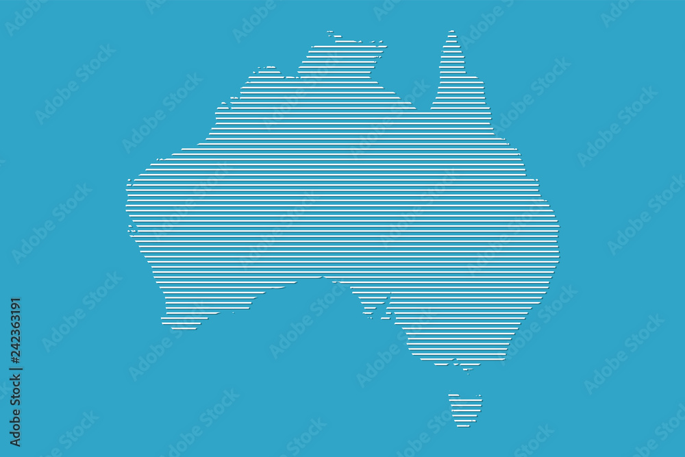 Australia map vector using blue straight lines pattern on dark ...
