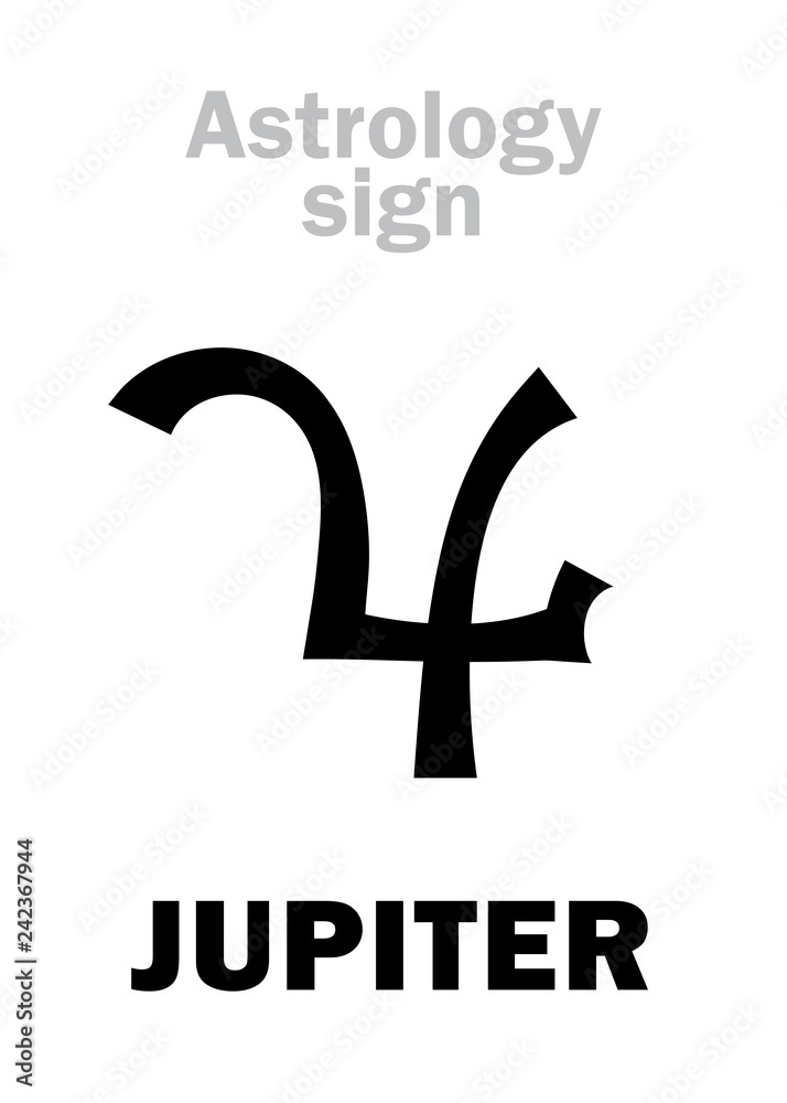 Vetor de Astrology Alphabet: JUPITER, classic major planet ...