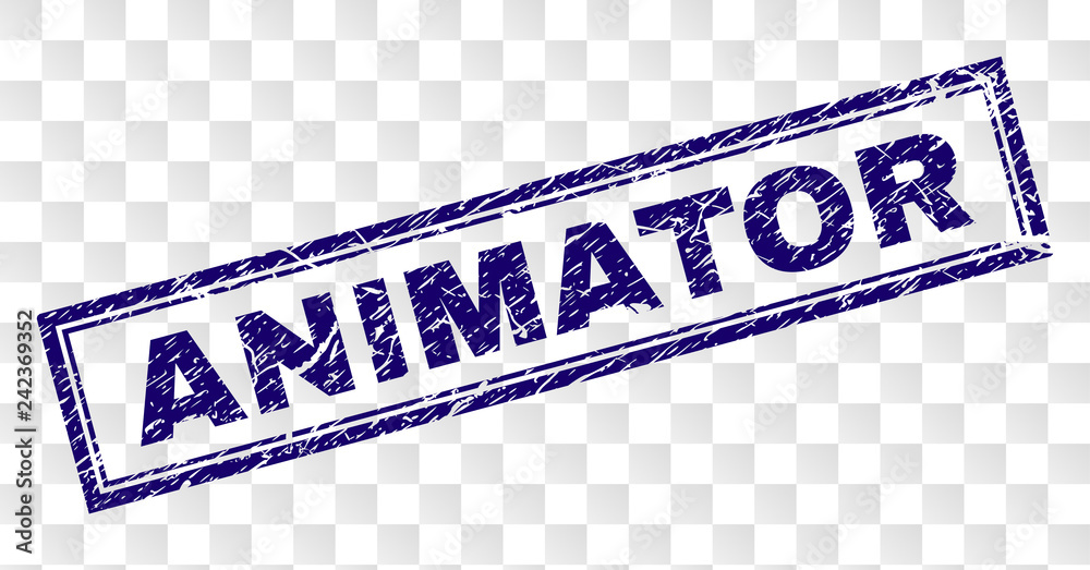 ANIMATOR stamp seal watermark with rubber print style and double framed ...