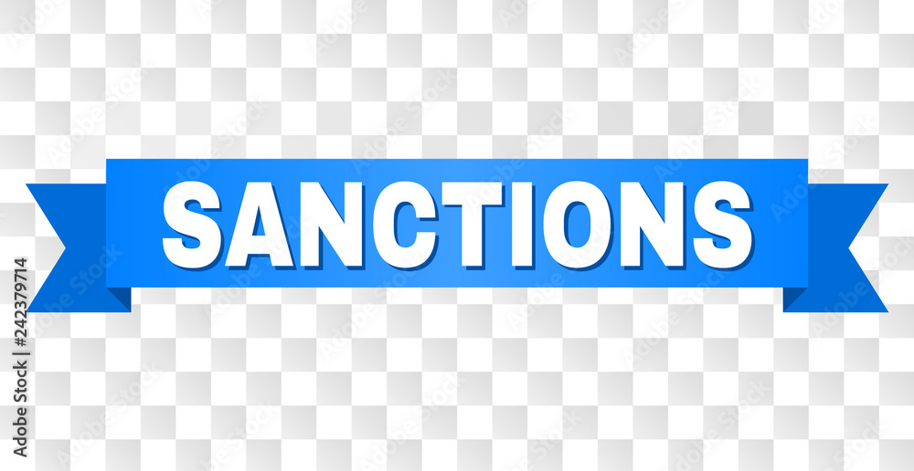 Vecteur Stock SANCTIONS text on a ribbon. Designed with white caption ...