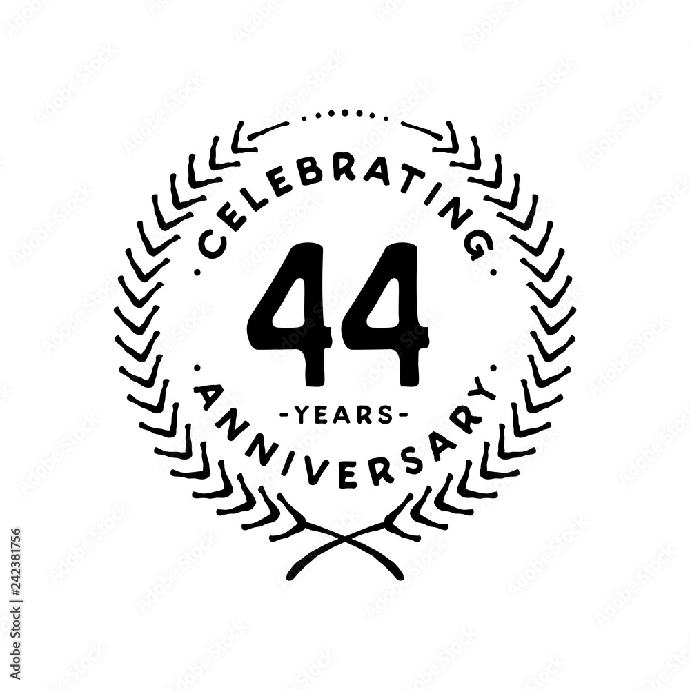 44 years design template. 44th vector and illustration Stock Vector ...