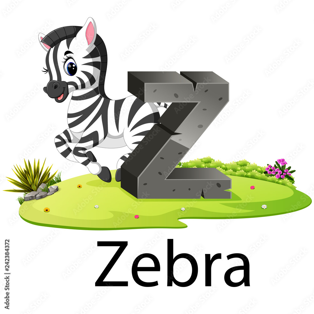 cute zoo animal alphabet Z for Zebra with the good animation beside ...