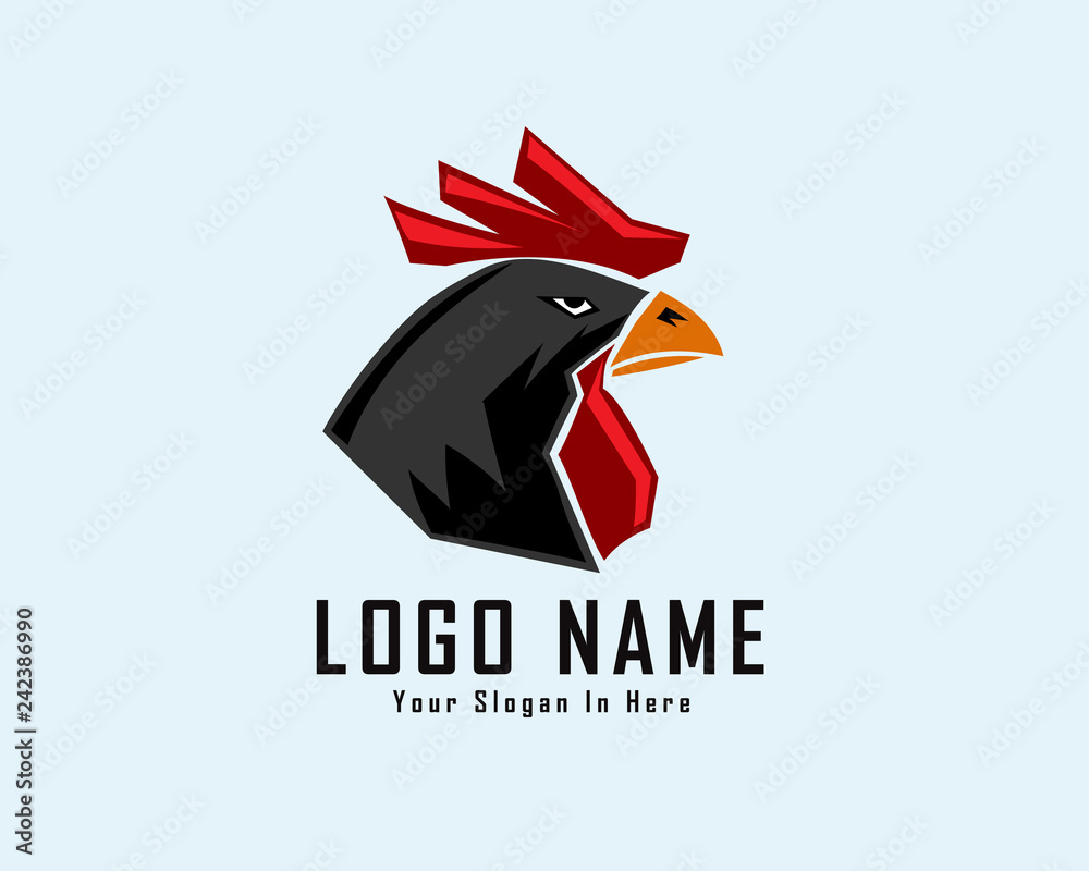simple elegant modern rooster template logo design inspiration Stock ...