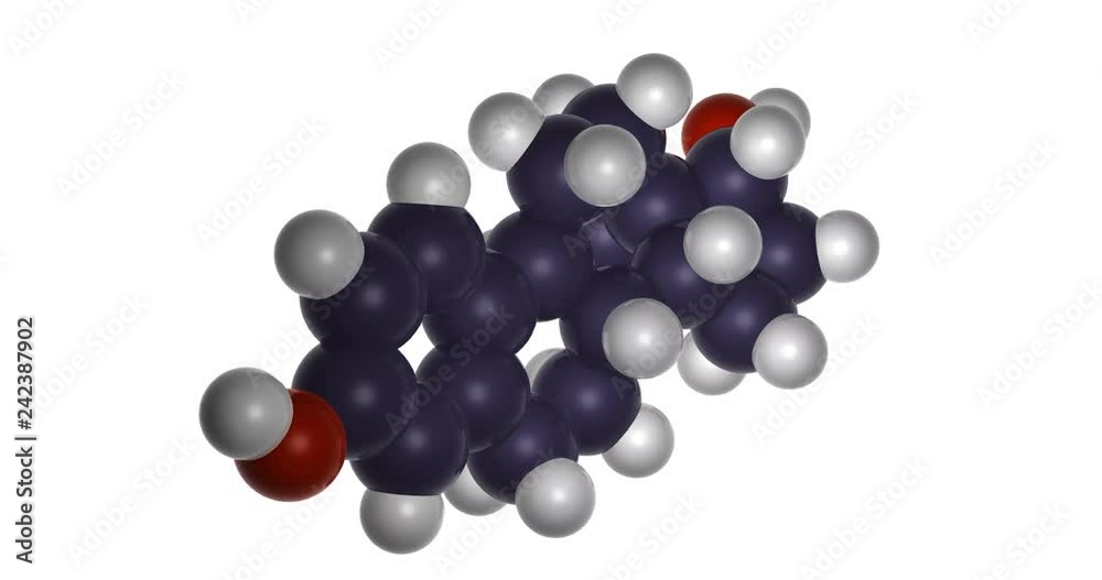 3d chemical structure of beta estradiol molecule, estrogen steroid ...