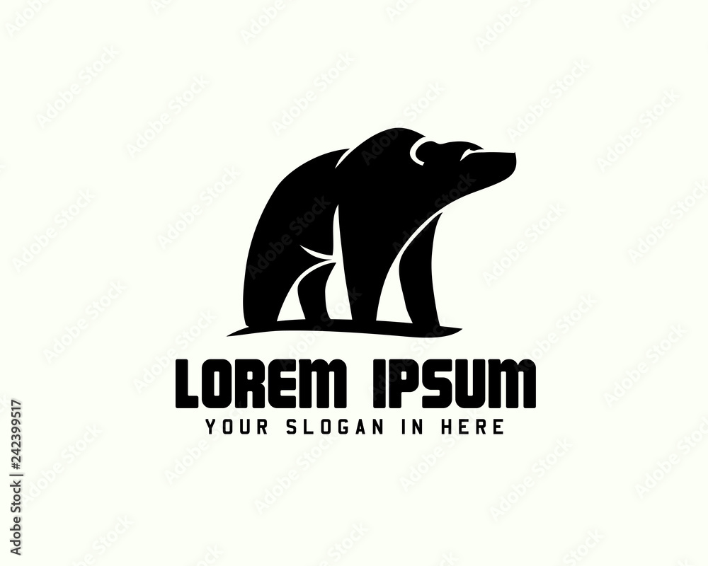 elegant standing bear logo design inspiration Stock Vector | Adobe Stock