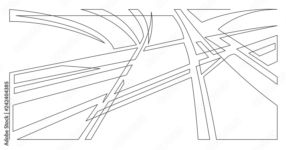 abstract futuristic highways connection lines - single line vector ...
