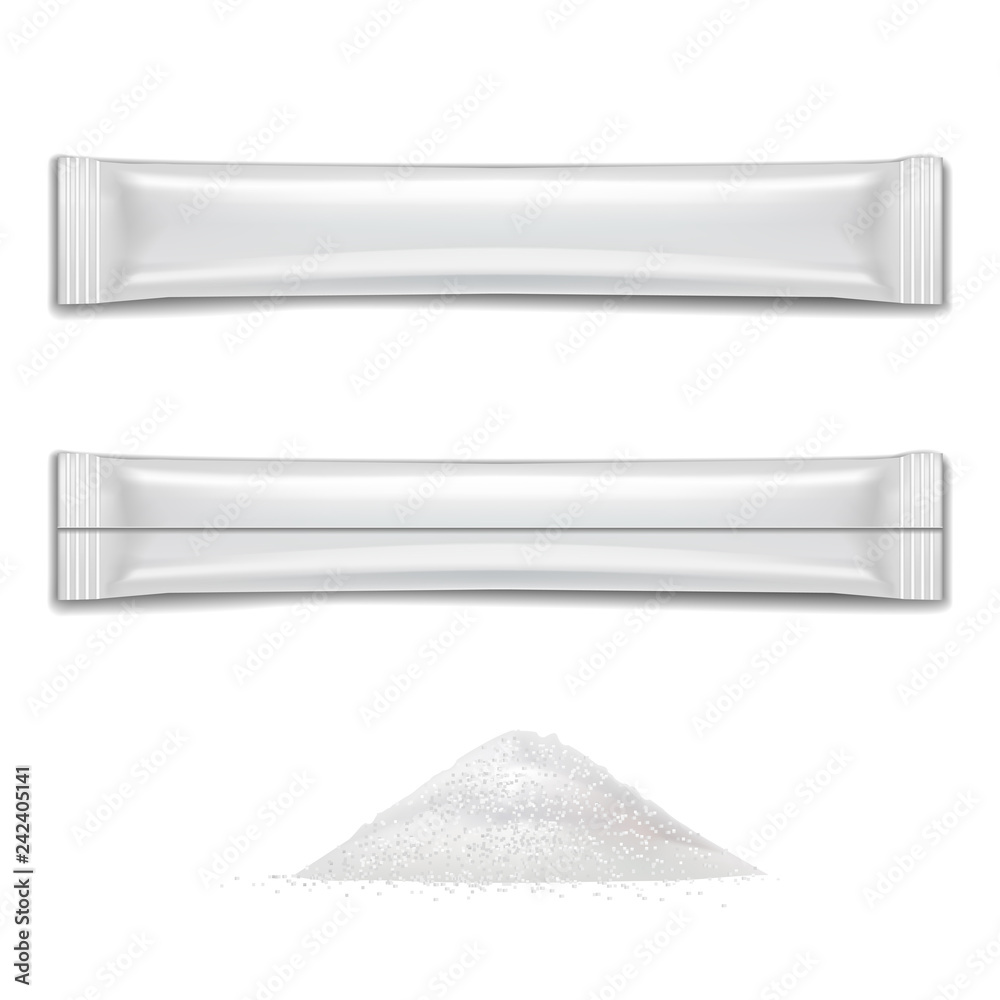 Realistic 3d Detailed White Blank Packing Stick Template Mockup Set ...