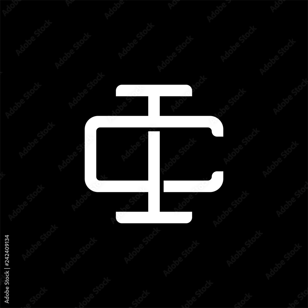 Initial letter C and I, CI, IC, overlapping interlock monogram logo ...