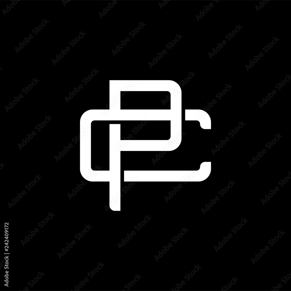 Initial letter C and P, CP, PC, overlapping interlock monogram logo ...