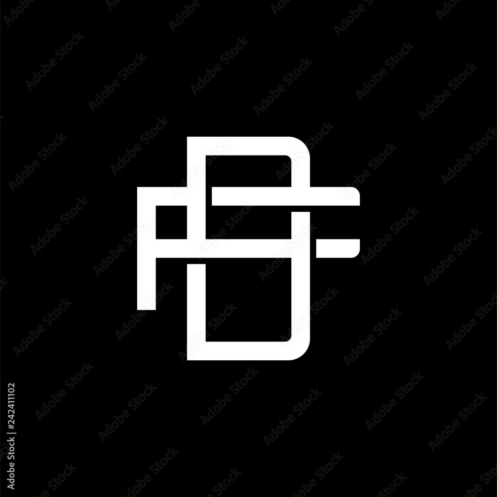 Vecteur Stock Initial letter F and D, FD, DF, overlapping interlock ...