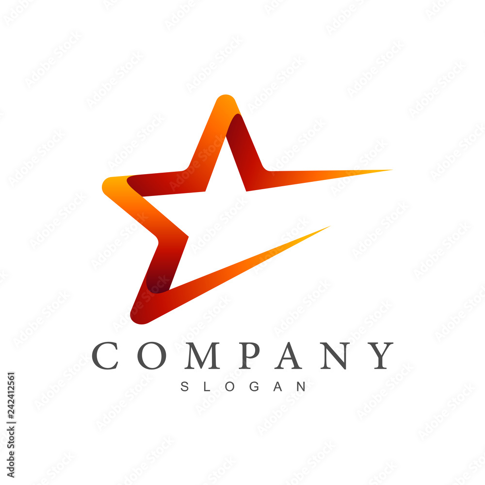 simple star logo, ribbon star logo design Stock Vector | Adobe Stock