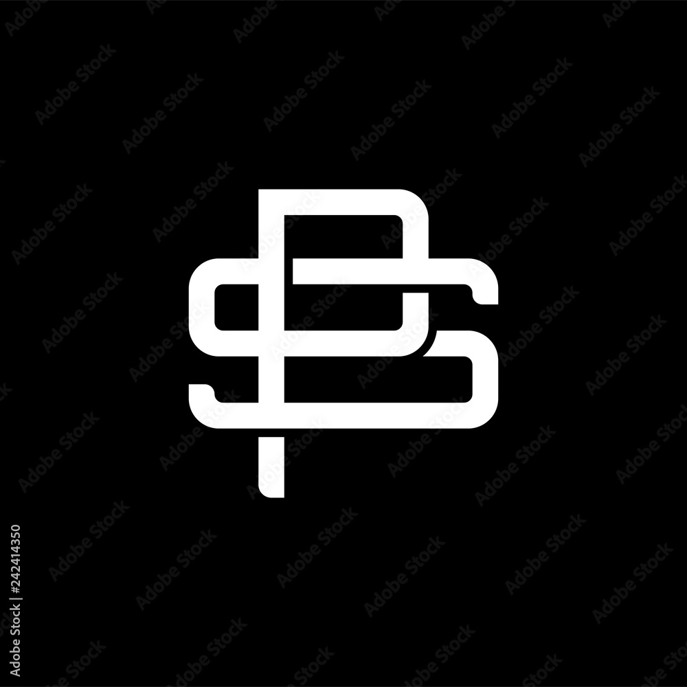 Initial letter S and P, SP, PS, overlapping interlock monogram logo ...