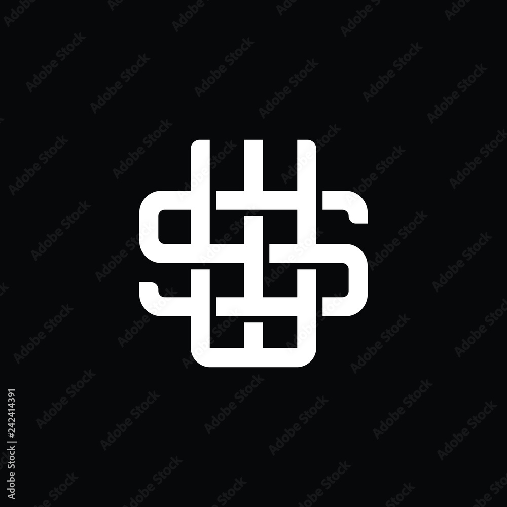 Initial letter S and W, SW, WS, overlapping interlock monogram logo ...