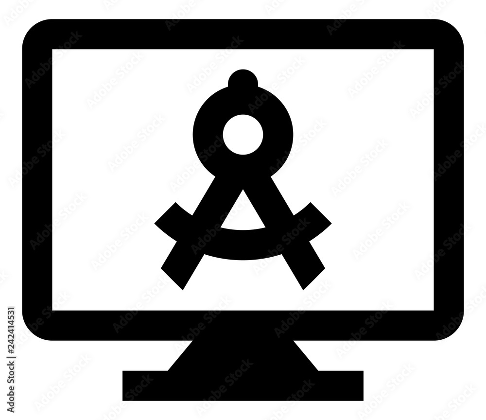 CAD Computer Design Compass Vector Icon Stock Vector | Adobe Stock