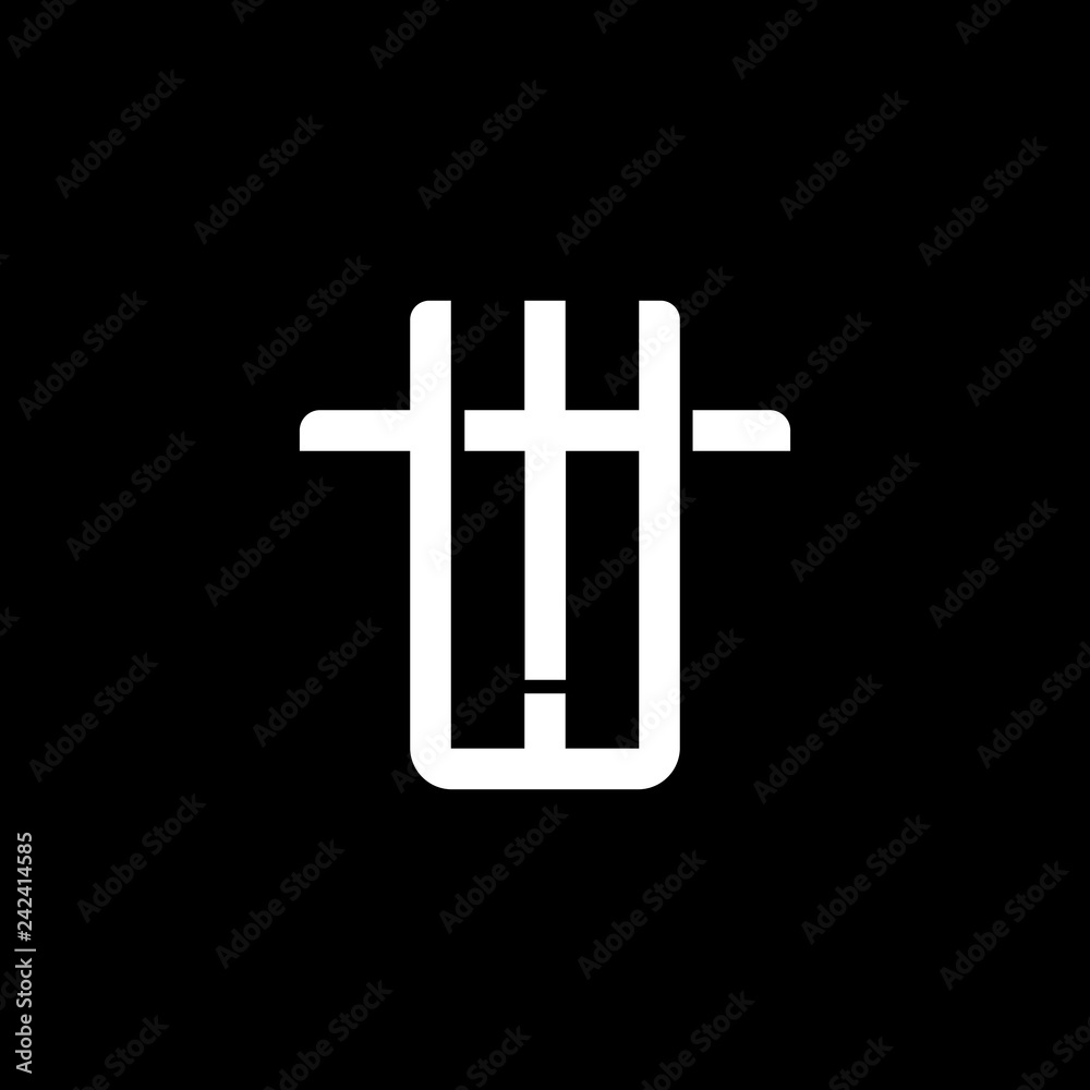 Initial letter T and W, TW, WT, overlapping interlock monogram logo ...