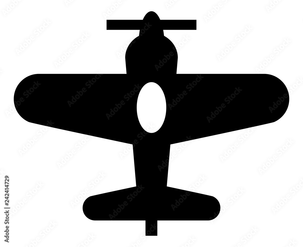 Single Engine Propeller Plane Icon Stock Vector | Adobe Stock