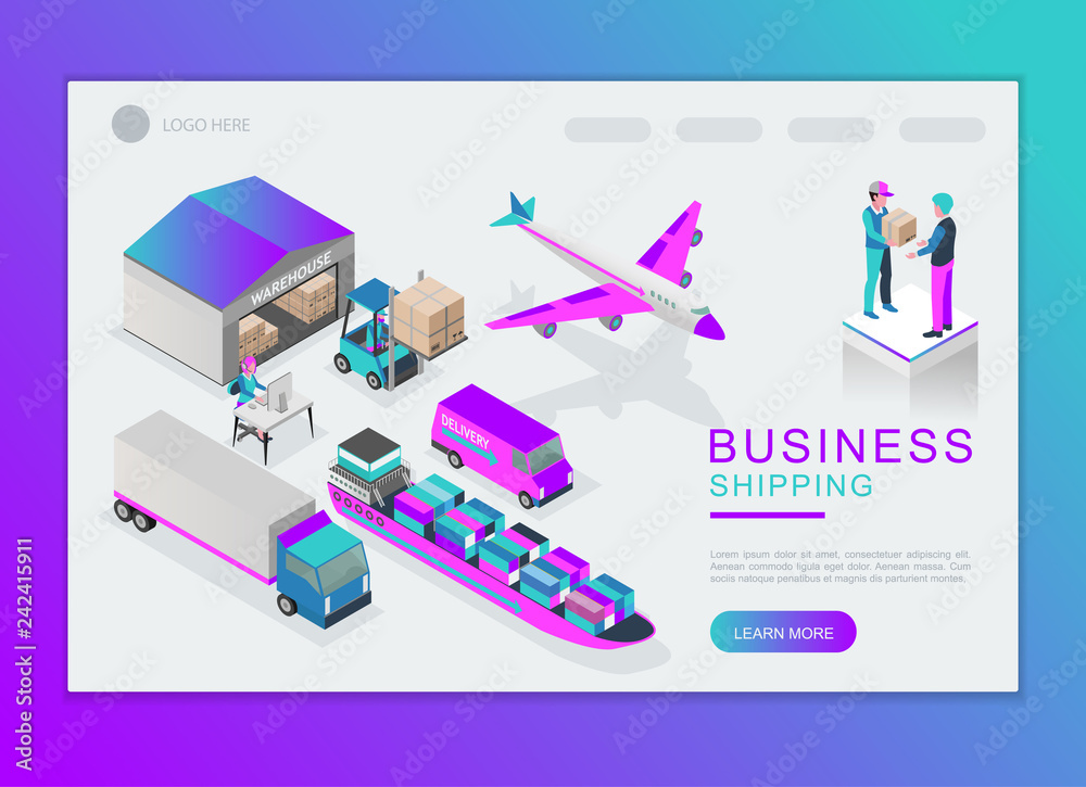 shipping service vector design. For landing page and background ...
