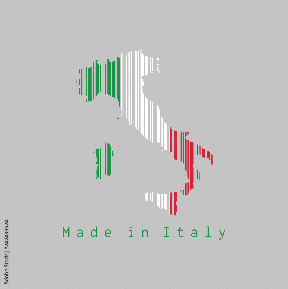 Barcode set the shape to Italy map outline and the color of Italy flag ...