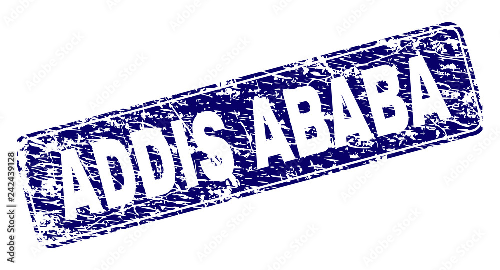 ADDIS ABABA stamp seal print with grunge style. Seal shape is a rounded ...