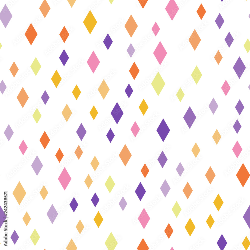 Rhombus vector seamless pattern with different shapes objects. Texture ...