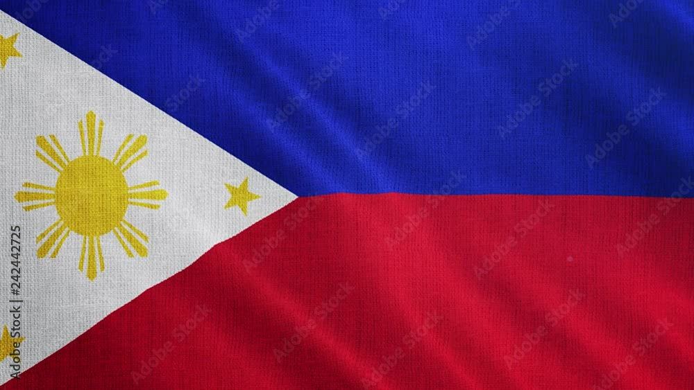 Philippines flag is waving 3D animation. Symbol of Philippine national ...