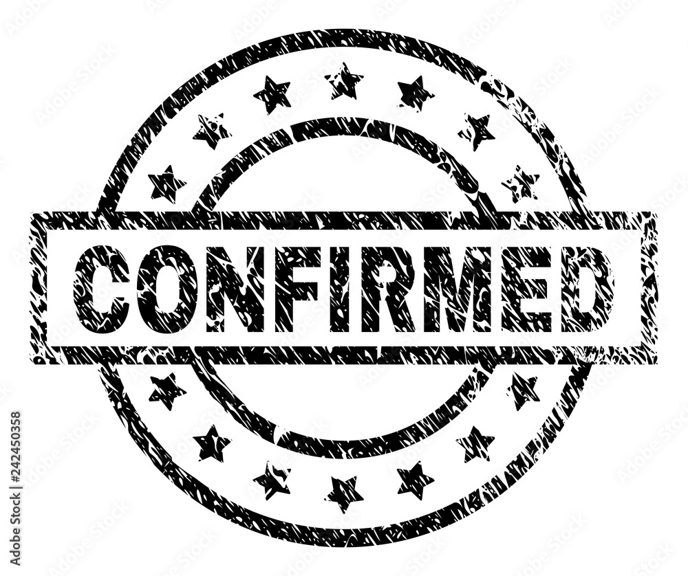 CONFIRMED stamp seal watermark with distress style. Designed with ...