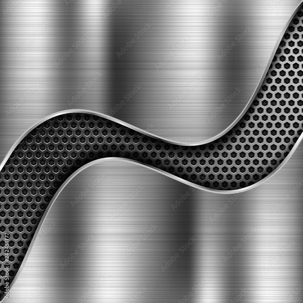 Brushed metal texture. Scratched metallic surface with perforation ...